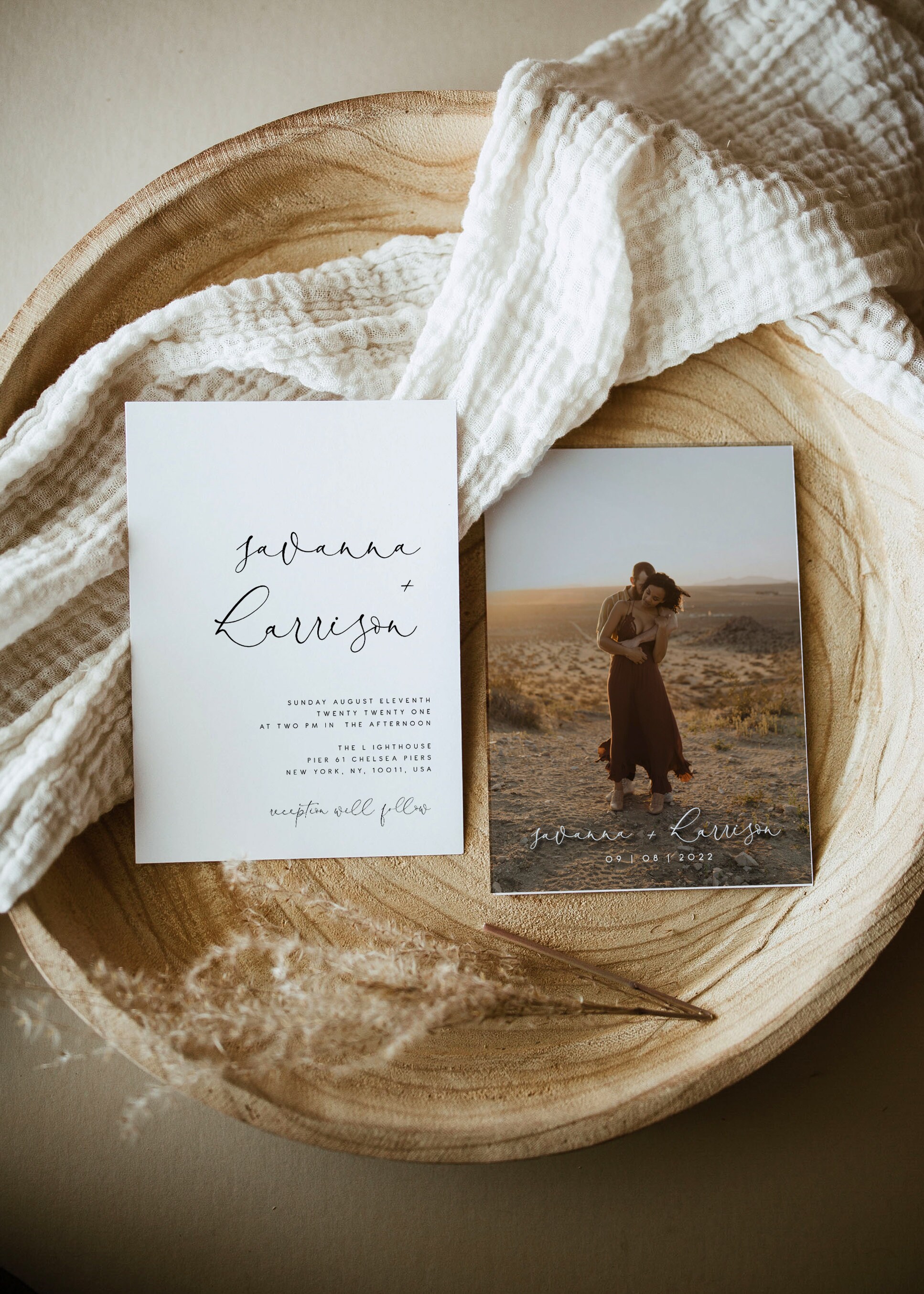 Contemporary Wedding Invitation Set of 3 Modern Wedding Rsvp - Etsy UK