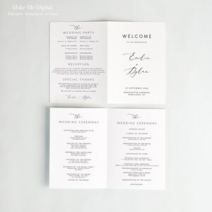 Elegant Wedding Ceremony Program Booklet | Printable Wedding Booklet ...