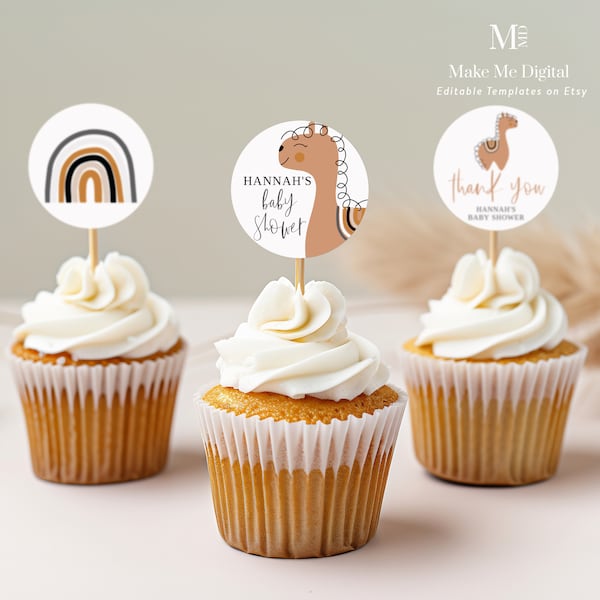 Llama Cupcake Topper - Etsy