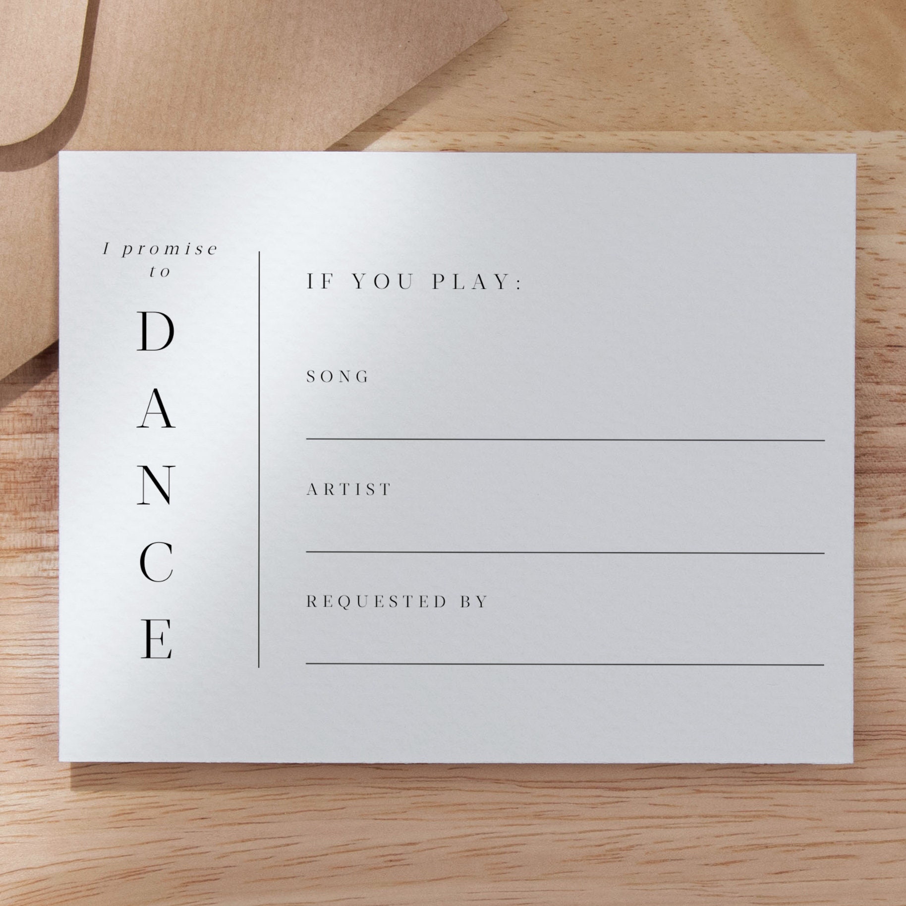 MCKENNA Wedding Song Request card wedding song template | Etsy