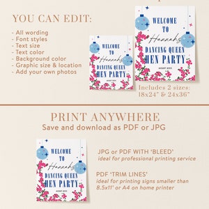 Dancing Queen 15th Birthday Welcome Sign, Greek Mamma Teen Birthday ...