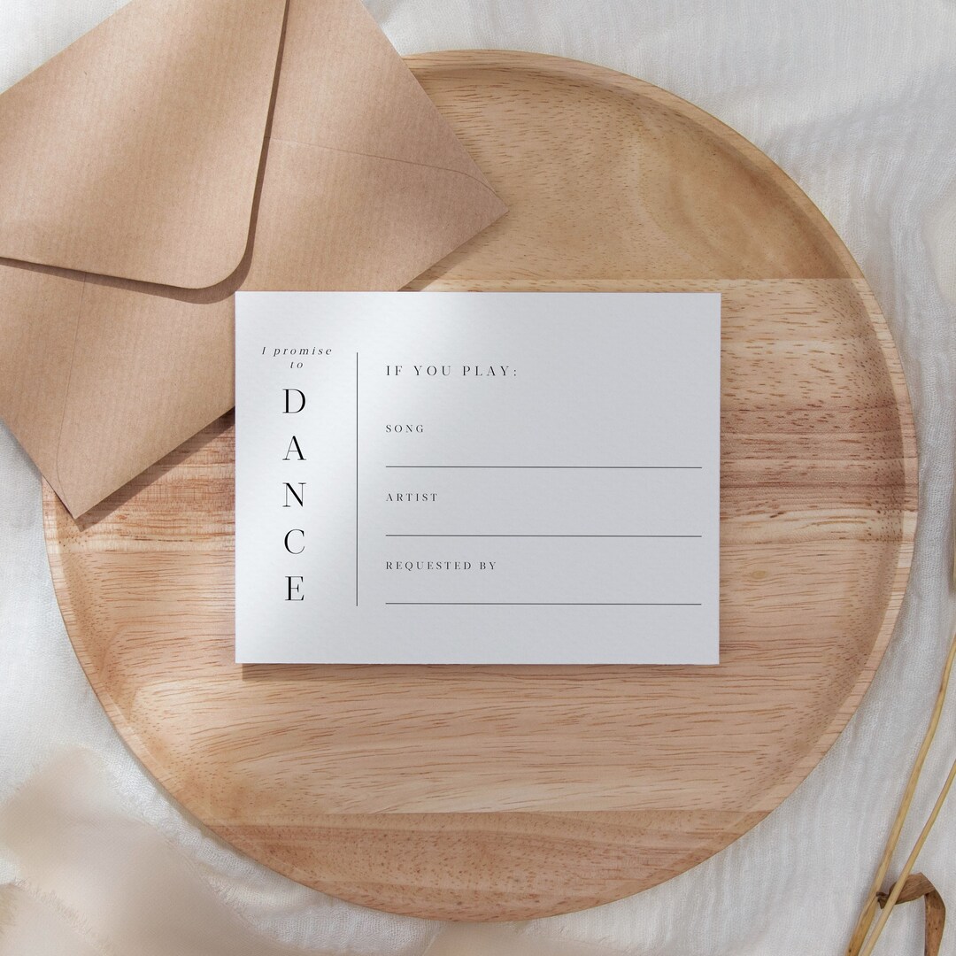 MCKENNA | Wedding Song Request Card Wedding Song Template Minimalist ...