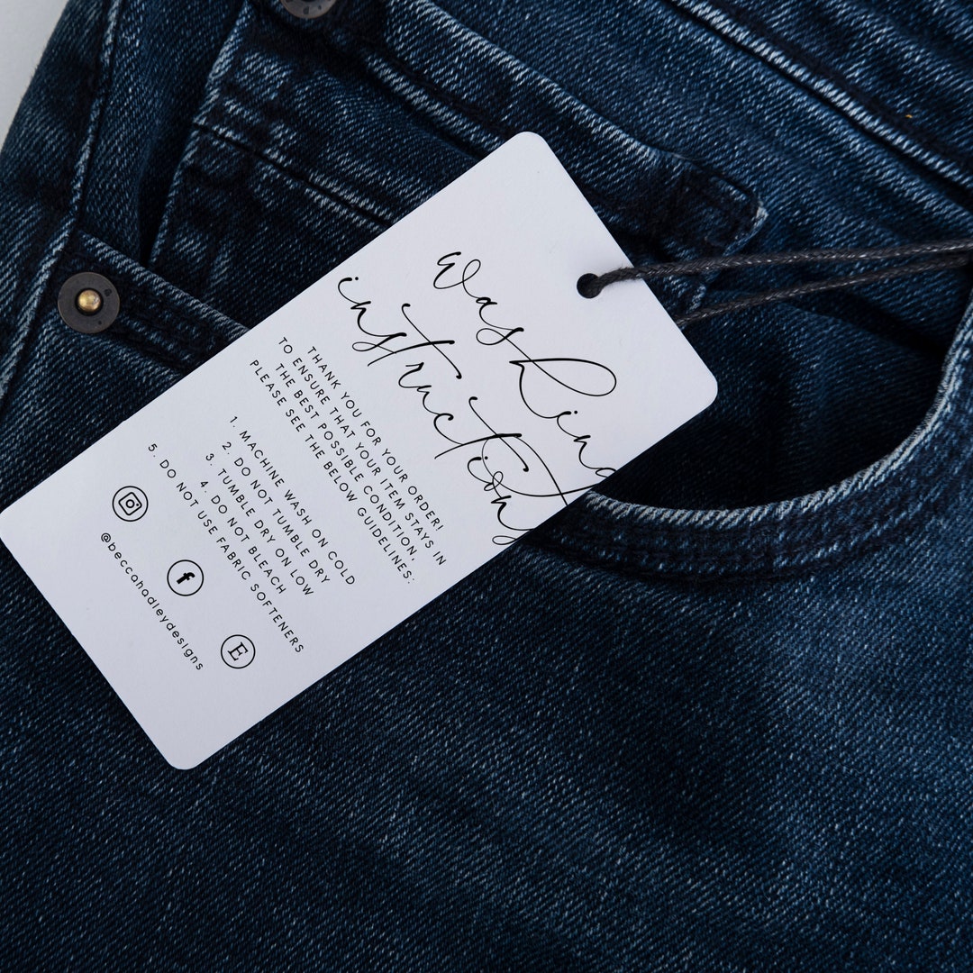 ZAHRA | Printable Washing Instructions, Editable Clothing Care Card ...