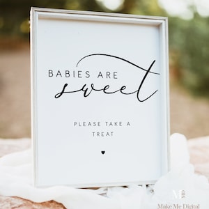 Elegant Calligraphy Babies Are Sweet Sign Printable, Classic Baby ...