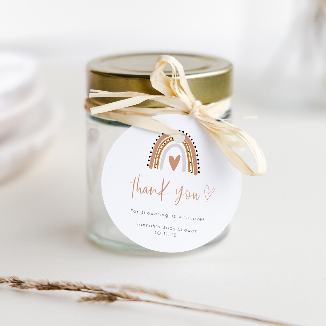 BOBO Rainbow Shower Favor Tag Template Round Favor Square - Etsy