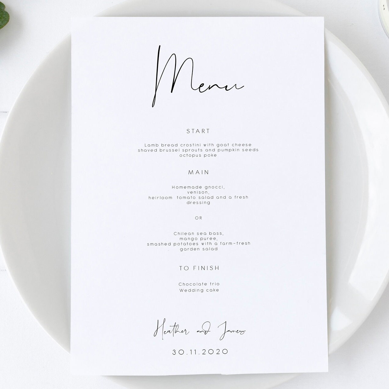 Minimal Wedding Menu Template Minimalist Wedding Menu Modern - Etsy UK
