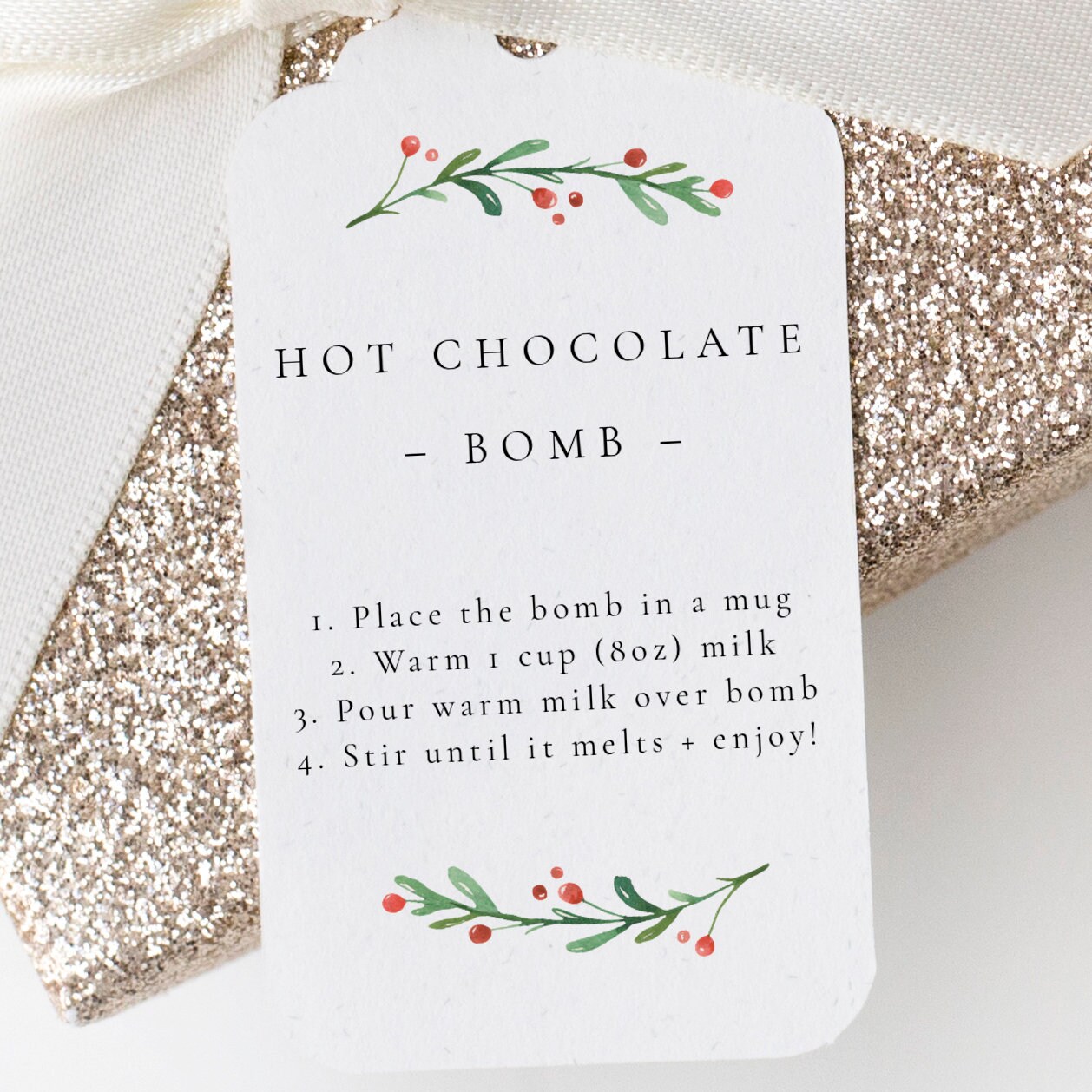 Christmas Hot Chocolate Bomb Tag, Scandinavian Hot Chocolate Bomb ...