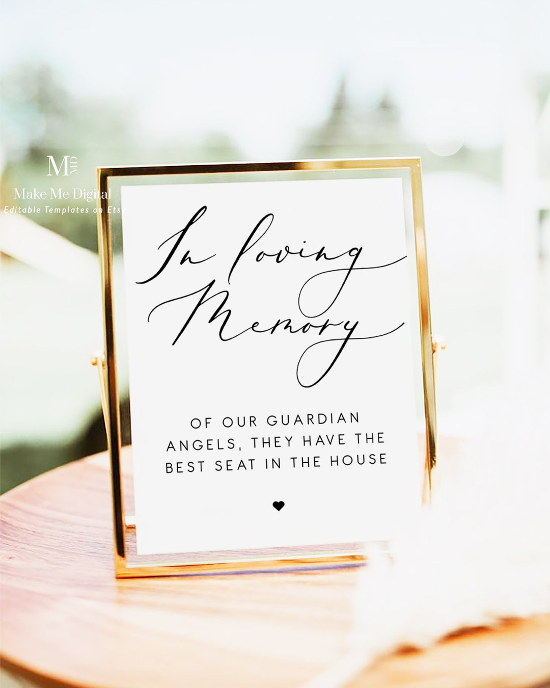 In Loving Memory Wedding Sign, Modern Wedding Guardian Angels Memorial ...