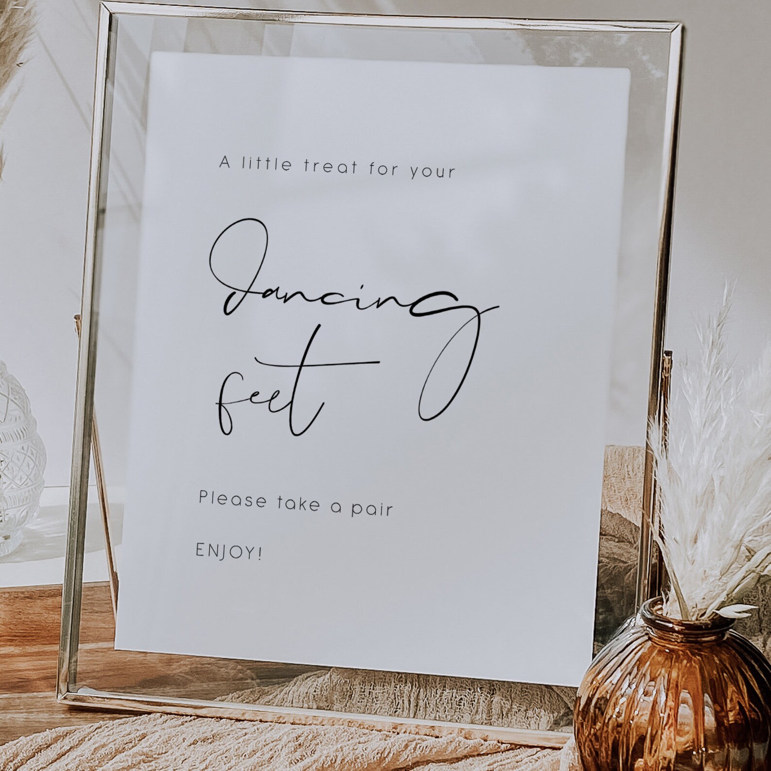 Modern Dancing Feet Sign Template, Editable Wedding Dance Floor Sign ...