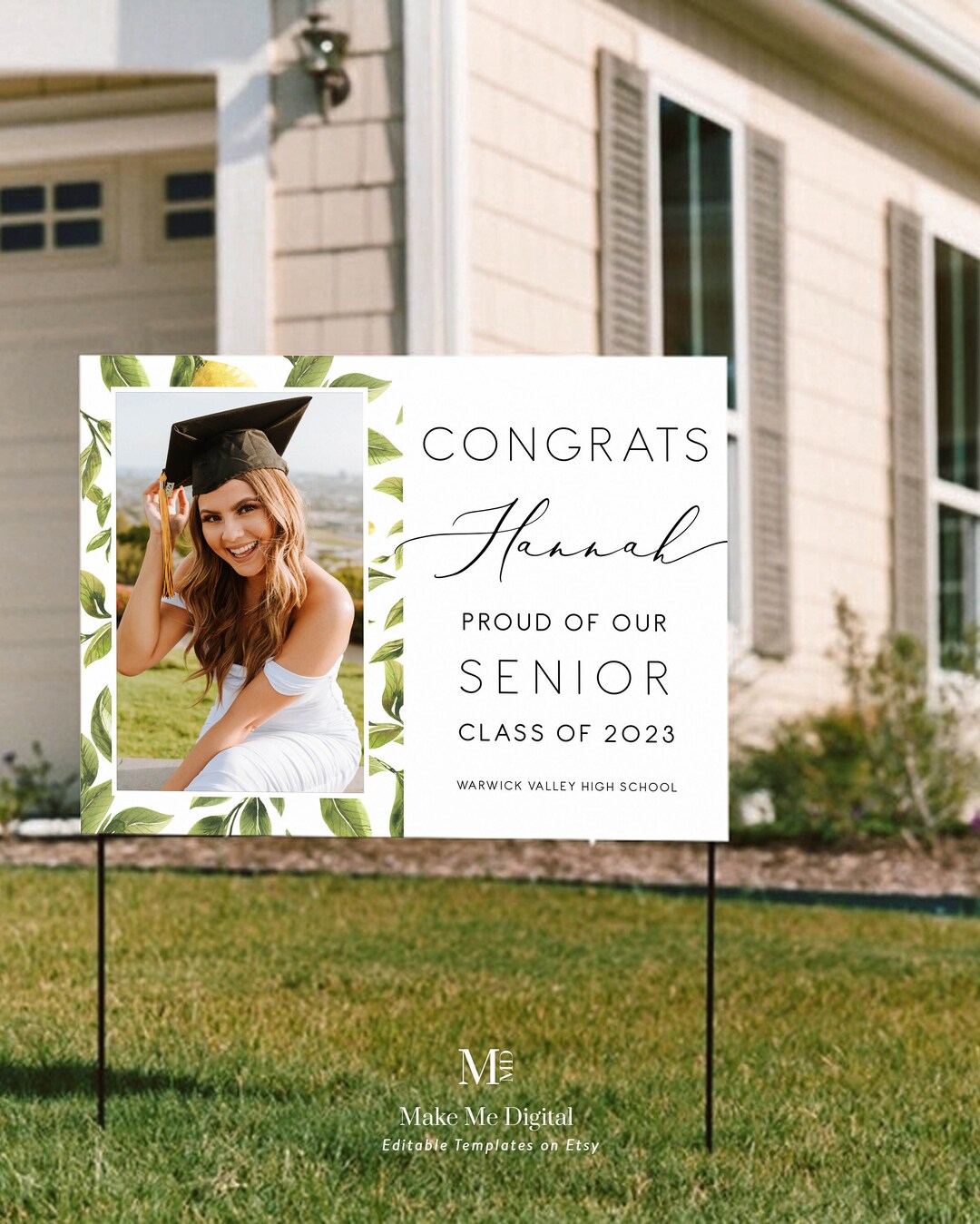 Lemon Themed Graduation Yard Sign , Summer Citrus Graduation Sign ...