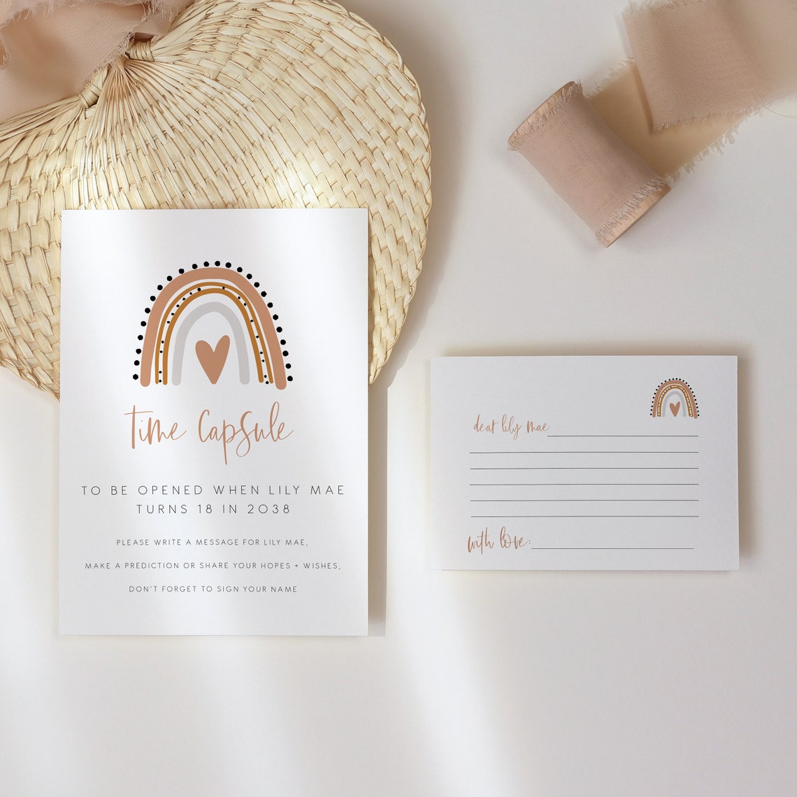 BOBO | Boho Rainbowtime Capsule Template, Time Capsule First Birthday ...