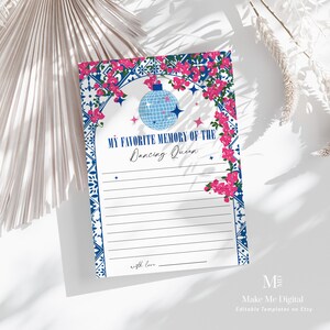 Favorite Memory Dancing Queen Bridal Shower Game, Greek Mamma Mia Hen ...