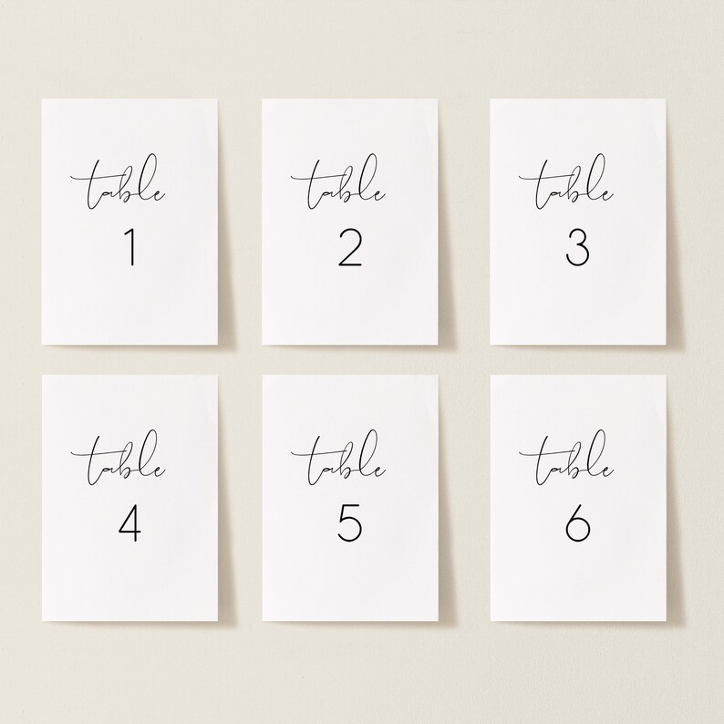 Modern Editable Table Numbers, Wedding Table Number, Editable Table ...