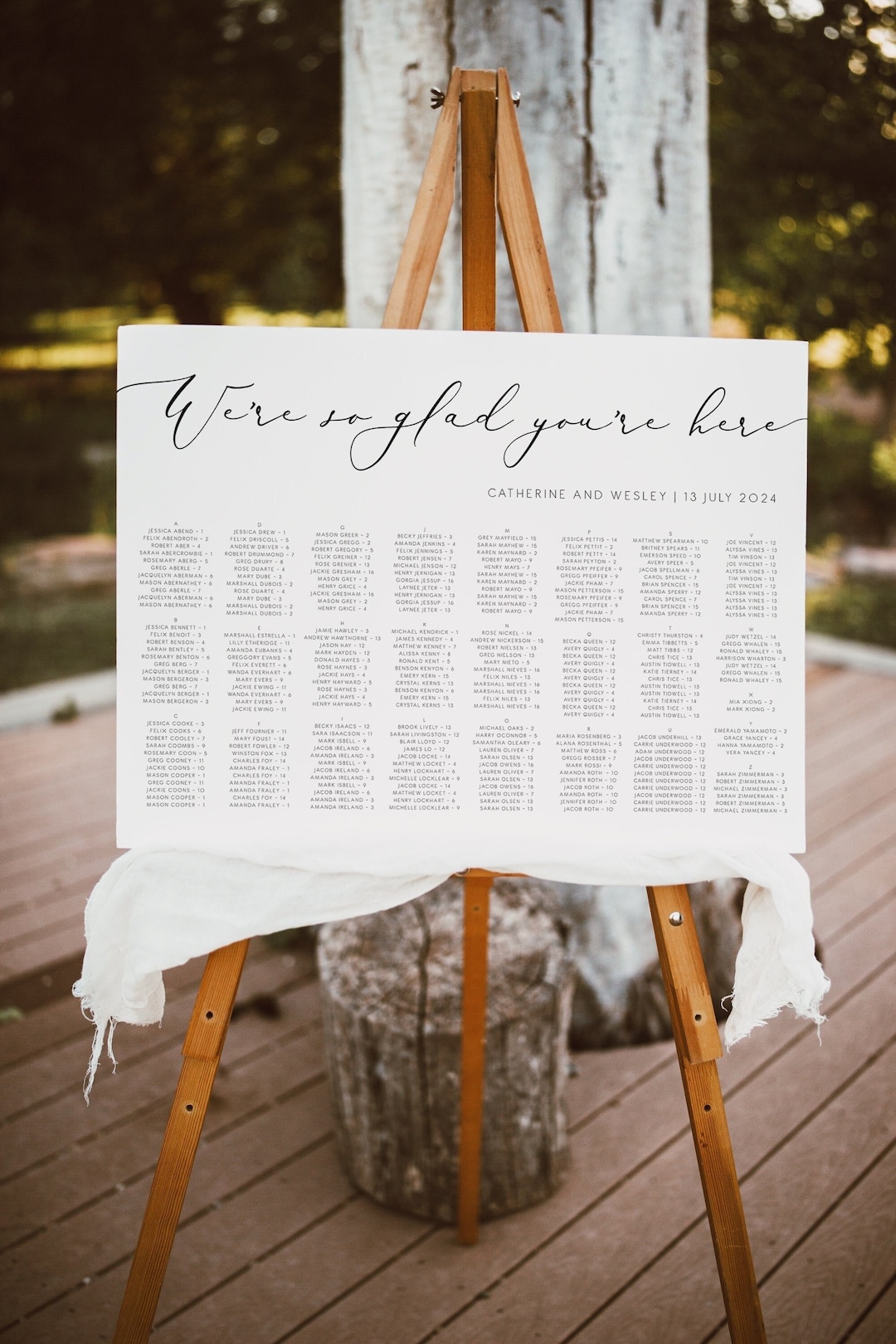 Elegant Calligraphy Wedding Seating Chart Table Plan, Modern Seating ...
