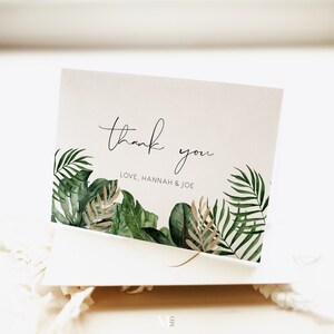 Editable Tropical Thank You Card Template Thank You Card Printable ...