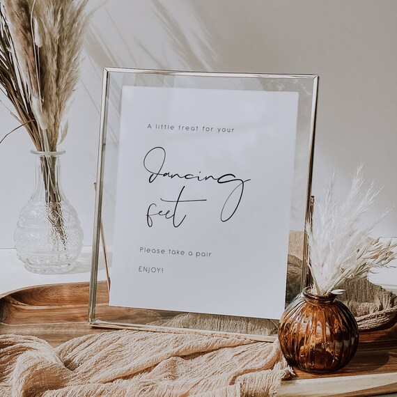 Modern Dancing Feet Sign Template Editable Wedding Dance | Etsy UK