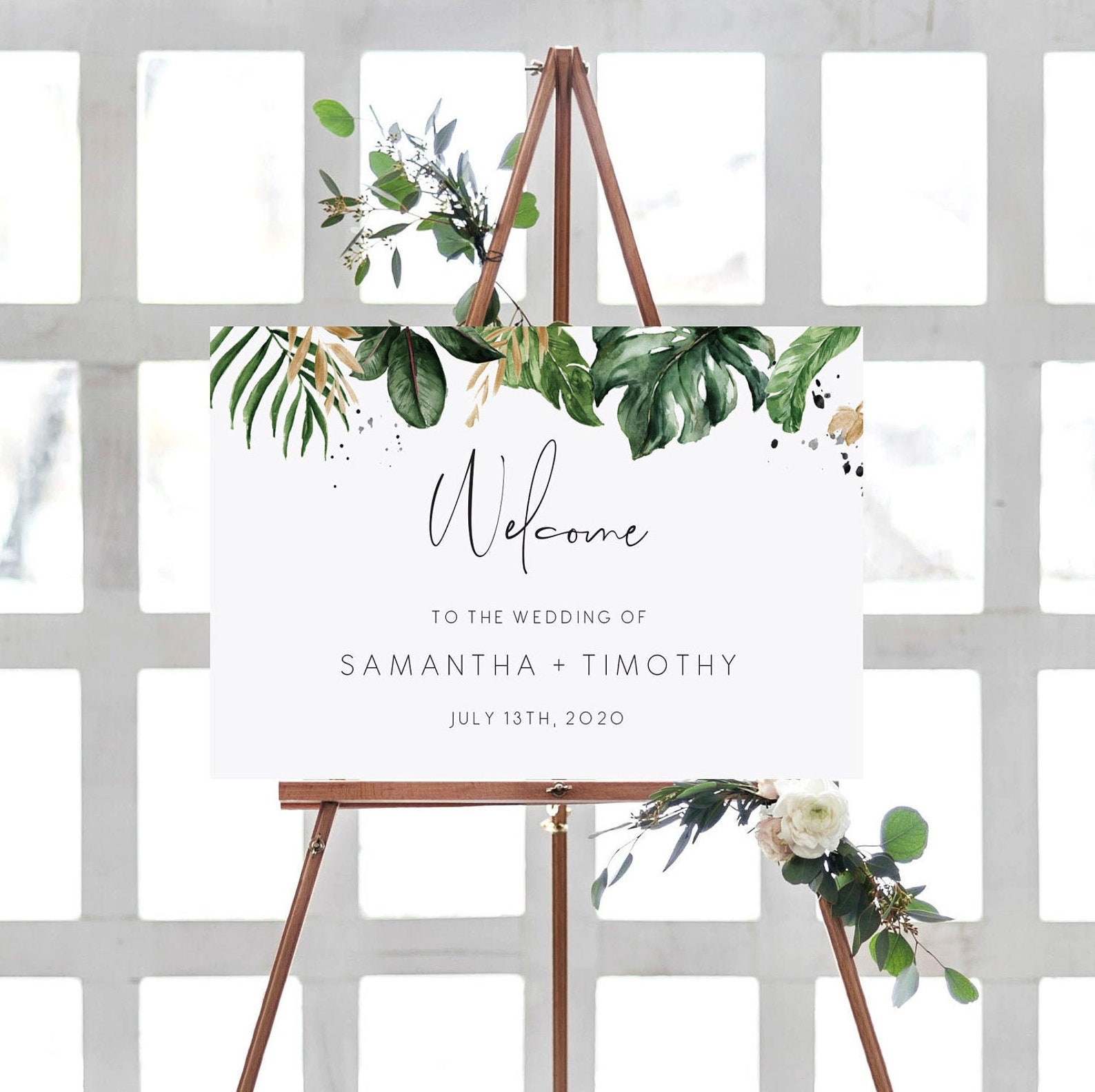 Editable Tropical Welcome Sign Template Wedding Welcome Sign | Etsy