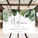 Editable Tropical Welcome Sign Template, Wedding Welcome Sign ...