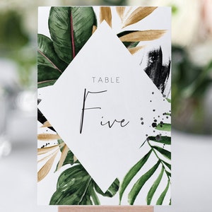 Tropical Table Number Template Printable Wedding Table Number - Etsy