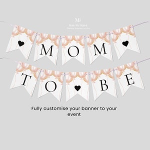 Printable Pink Balloon Banner Hello Baby Letters A to Z, Numbers Plus ...