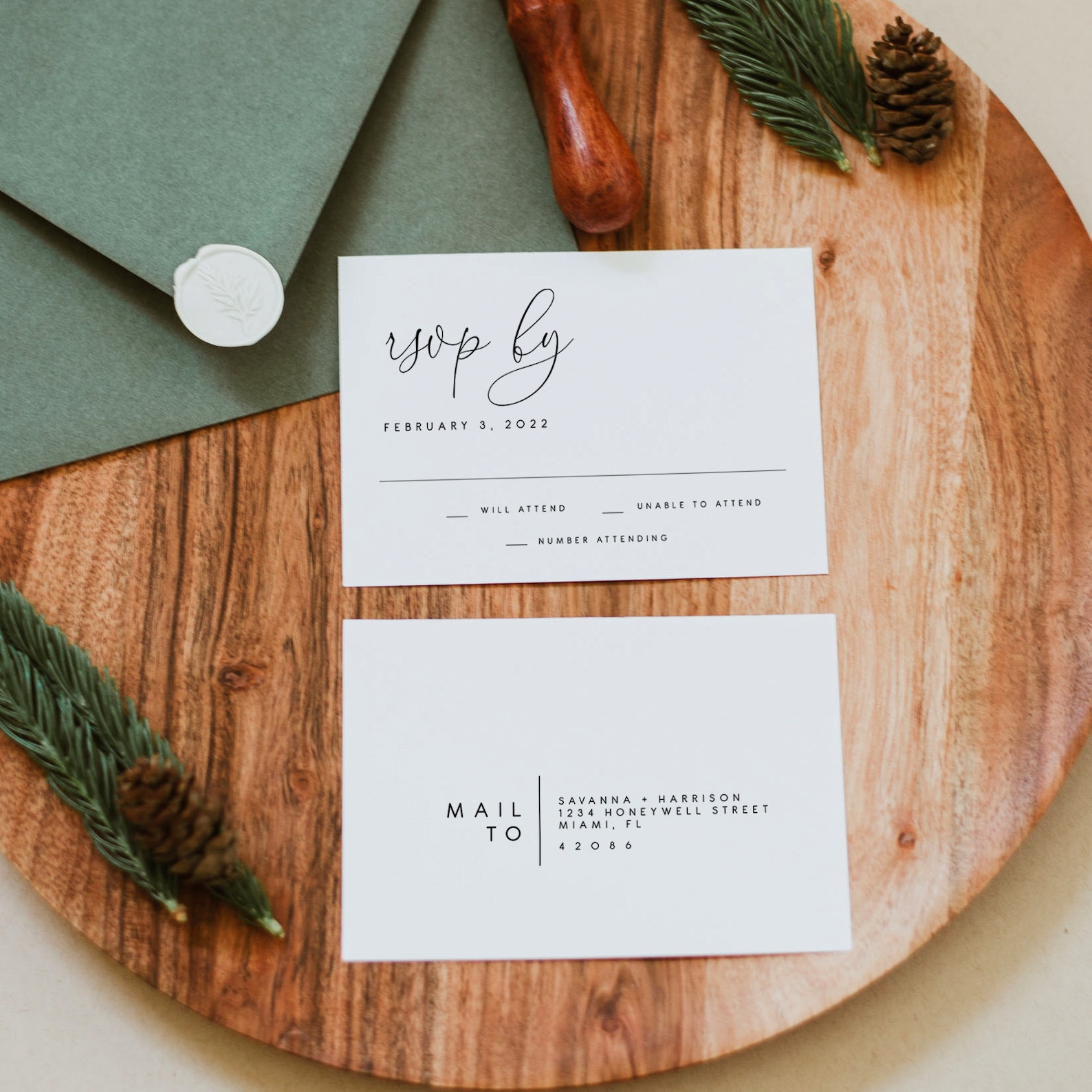 Contemporary Wedding Invitation Set of 3 Modern Wedding Rsvp - Etsy UK