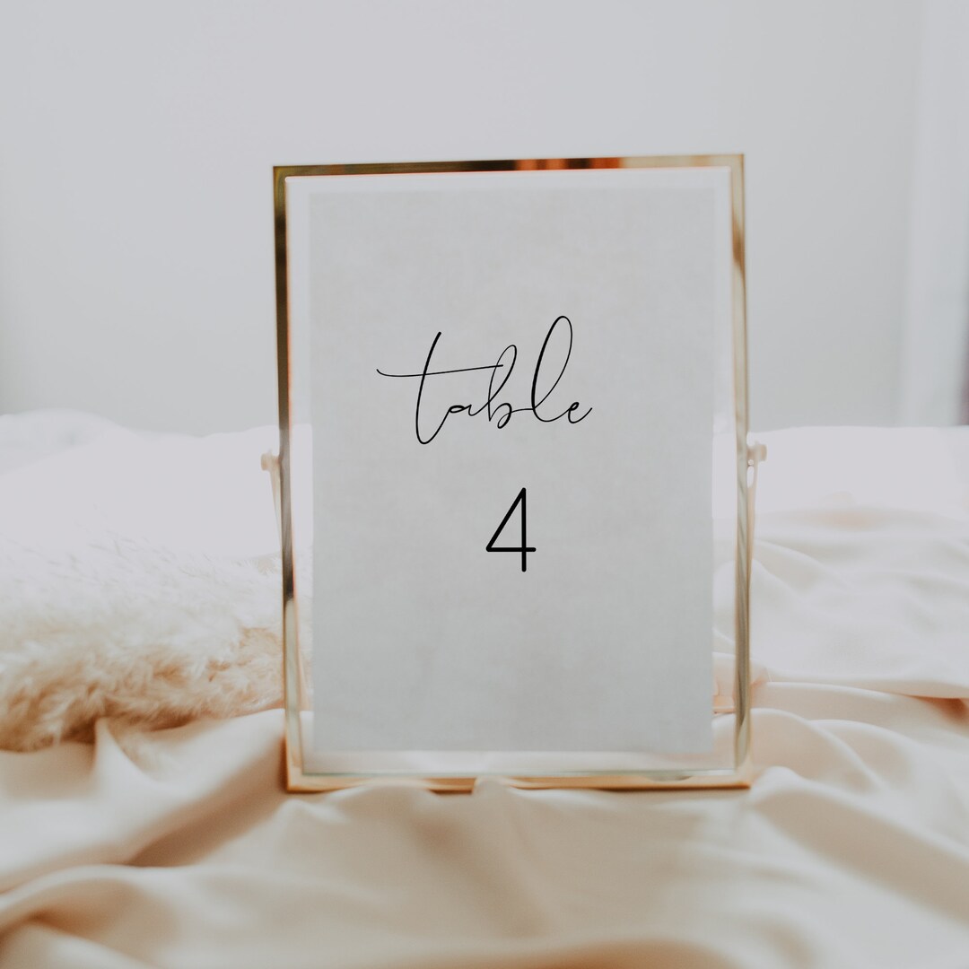 Modern Editable Table Numbers, Wedding Table Number, Editable Table ...