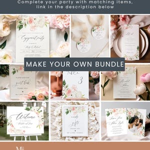 Pink Floral Table Number Template, Printable Blush Wedding Table Number ...