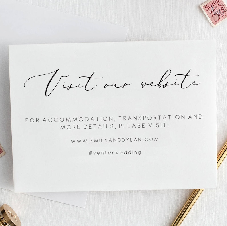 Elegant Visit Our Website Card Wedding Website Card Wedding - Etsy