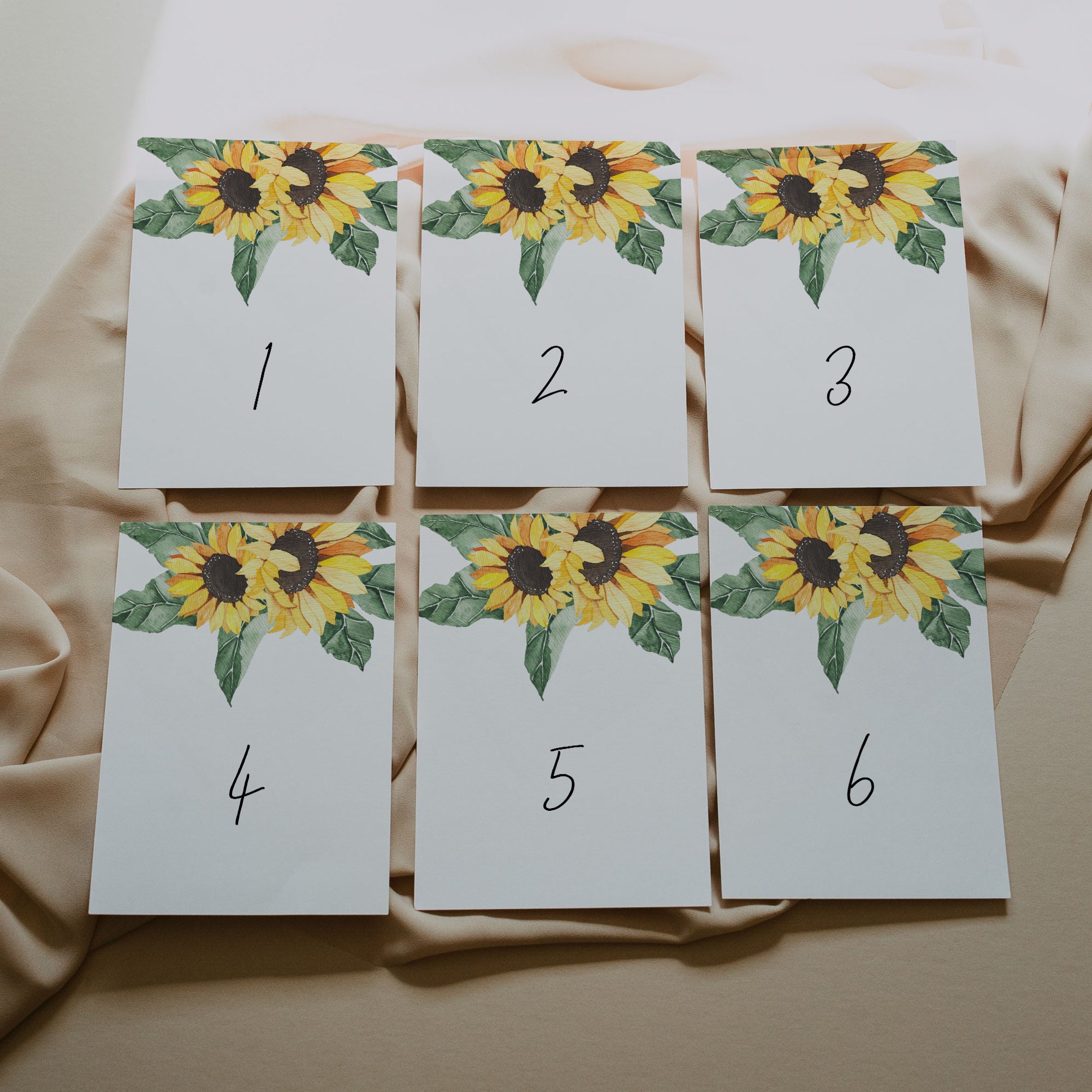 Rustic Sunflower Table Number Printable Wedding Table Number | Etsy