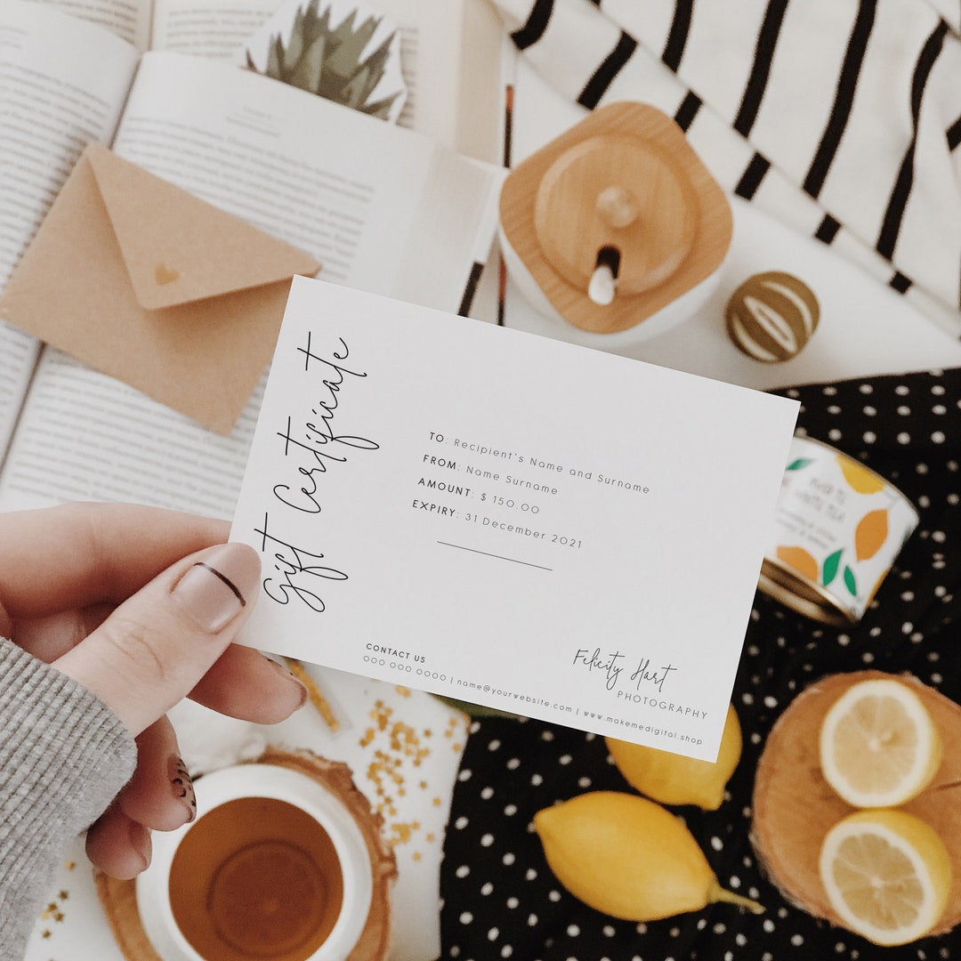 Minimal Gift Card Certificate | Editable Gift Card Template | Gift ...