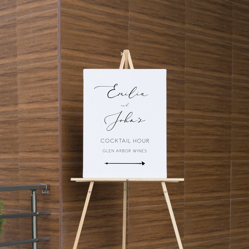 Editable Cocktail Hour Sign Template, Wedding Drinks Sign Printable ...