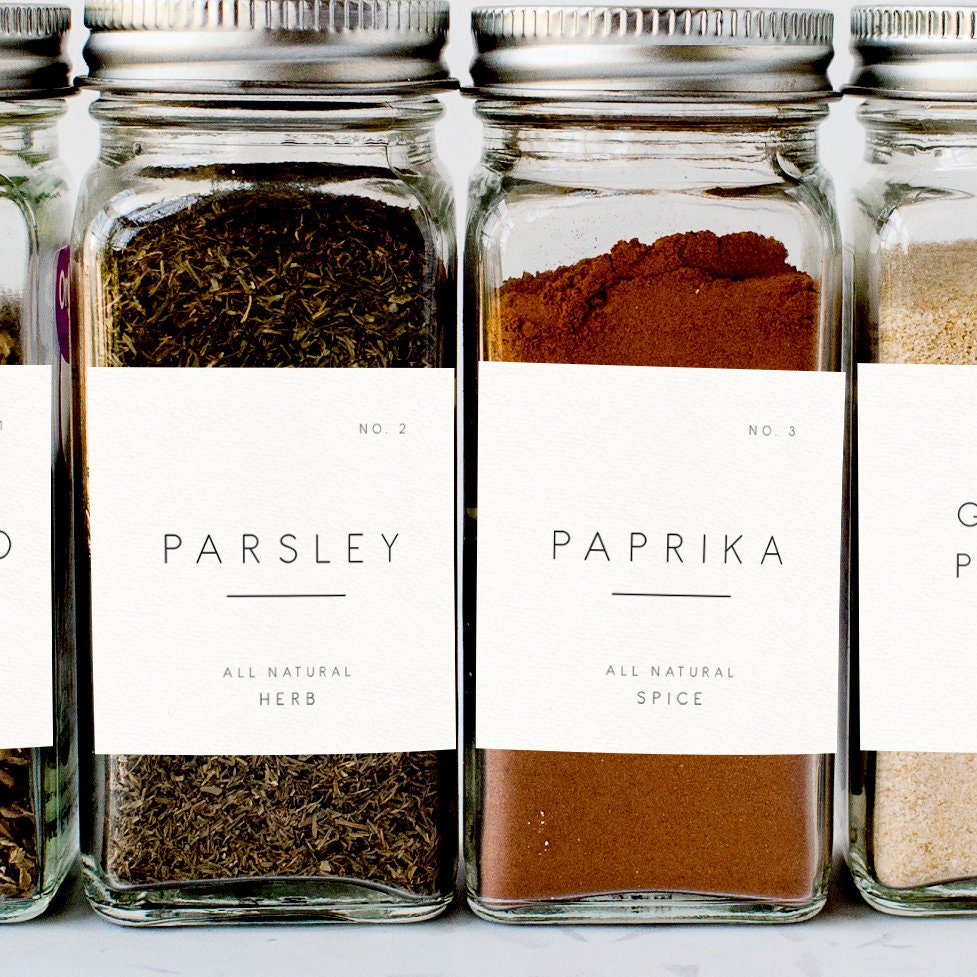 Editable Spice Jar Labels Template Minimalist Simple Spice | Etsy