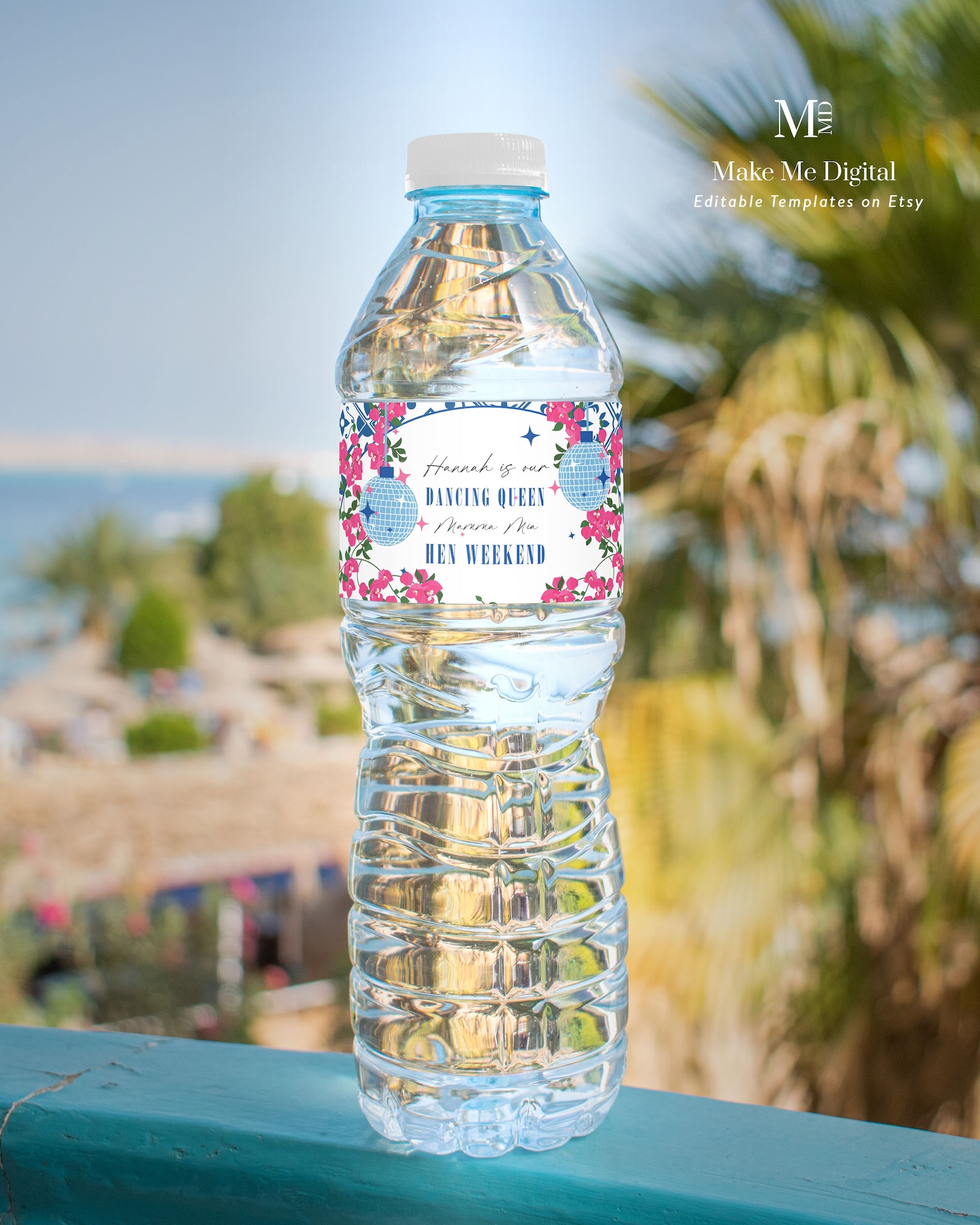 Dancing Queen Hen Party Water Bottle Label, Greek Mamma Printable ...