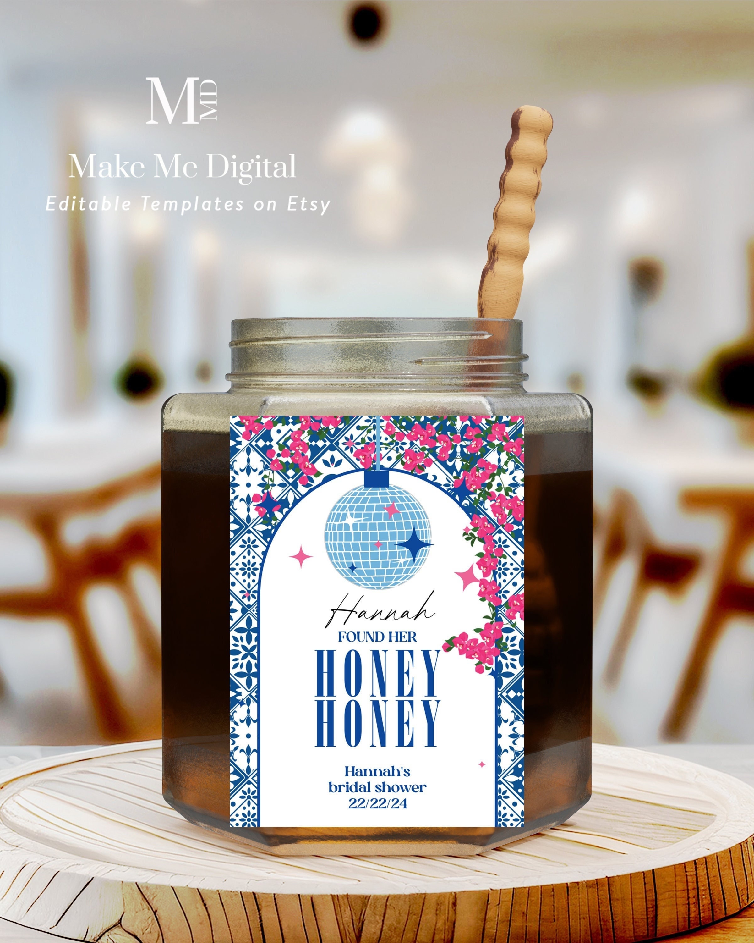 Honey Honey Bridal Shower Jar Labels, Greek Mamma Favor Sticker ...