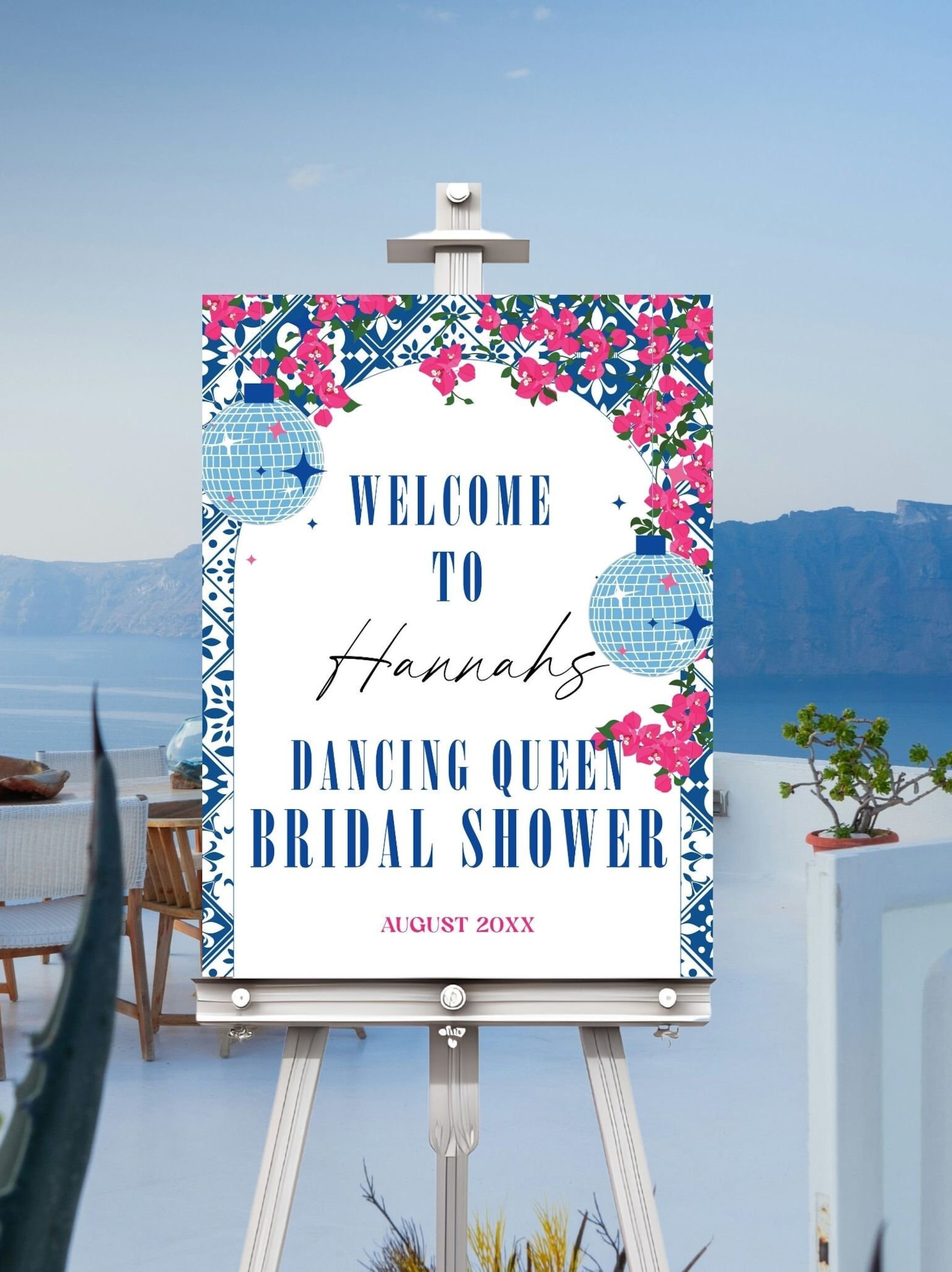 Dancing Queen Bridal Shower Welcome Sign, Greek Mamma Mia Bridal Arch ...