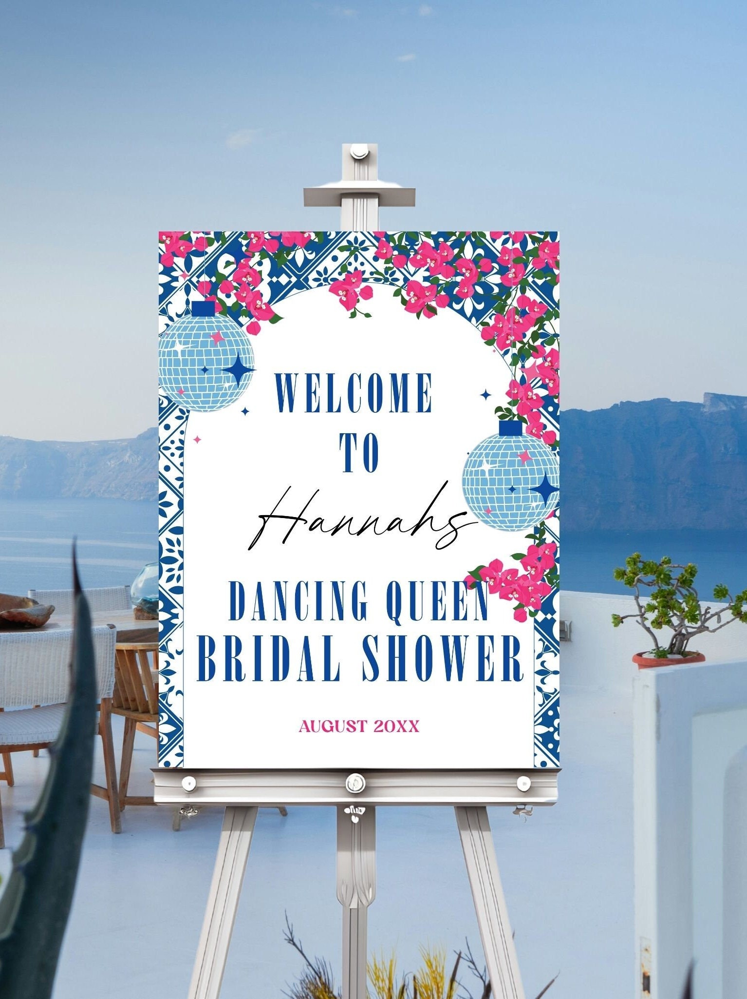 Dancing Queen Bridal Shower Welcome Sign, Greek Mamma Mia Bridal Arch ...