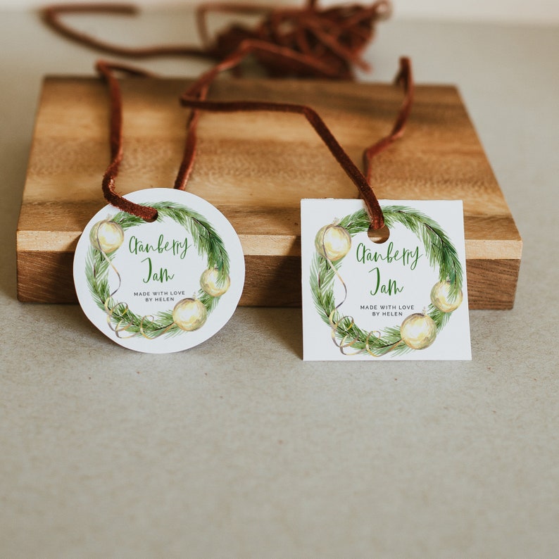Printable Christmas Homemade Jam Tag, 2023 Christmas Gift Circle Tag ...
