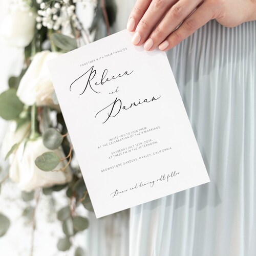 Elegant Wedding Invitation Template Formal Classy Wedding | Etsy