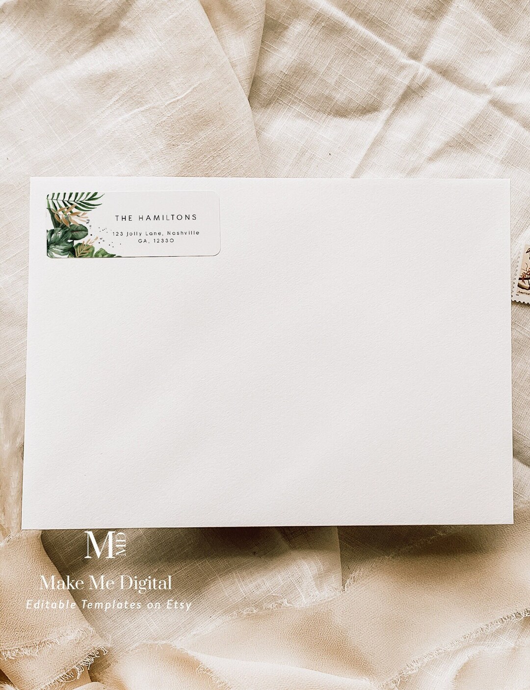 Tropical Return Address Label Template, Destination Wedding Return ...