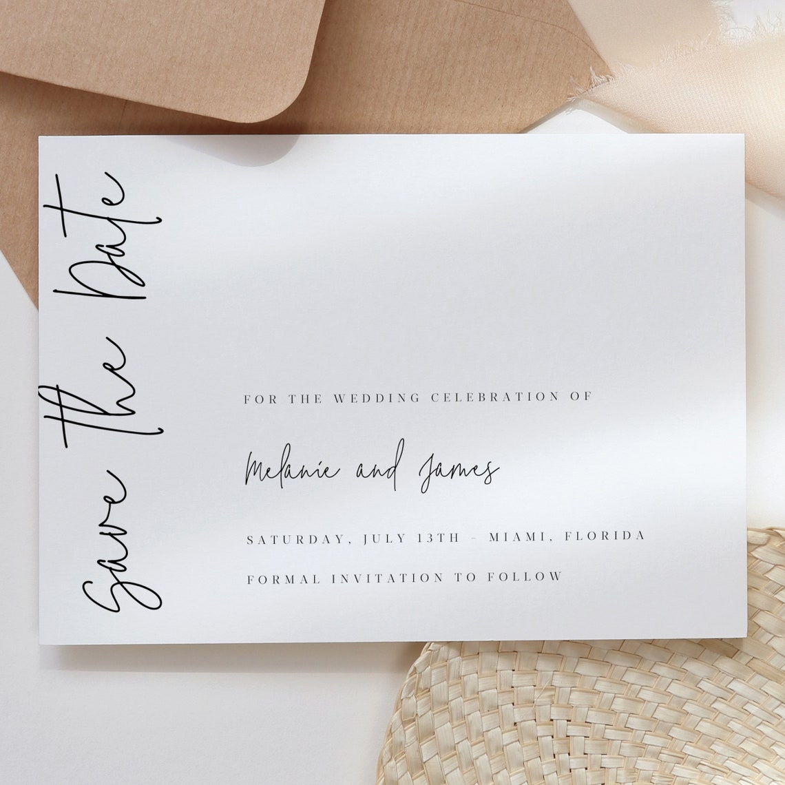 Elegant Save the Date Template invitation Save The Date | Etsy