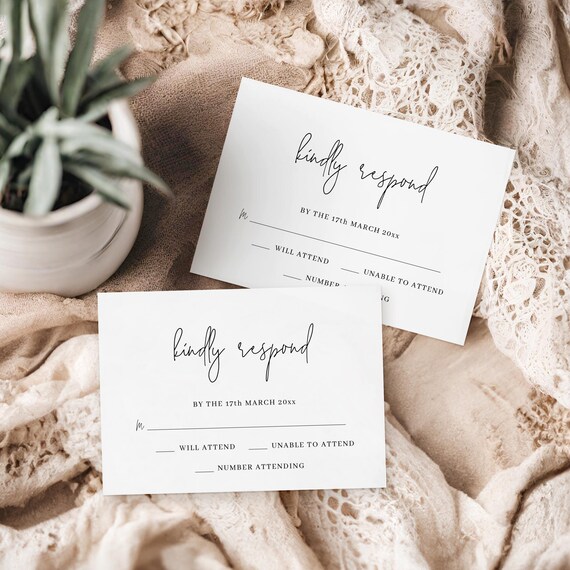 Tarjetas De Respuesta De Boda Tarjetas De Invitación De Boda De Lujo