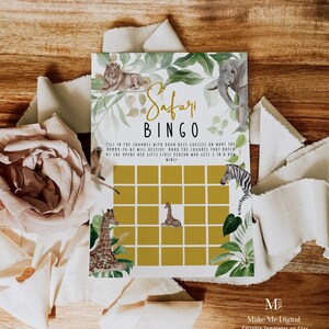 Safari Animal Baby Shower Game Bundle Jungle African, Printable Bingo ...