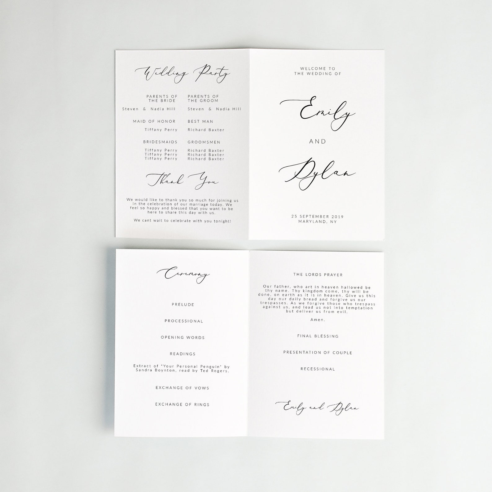 Elegant Wedding Ceremony Program Booklet Printable Wedding - Etsy