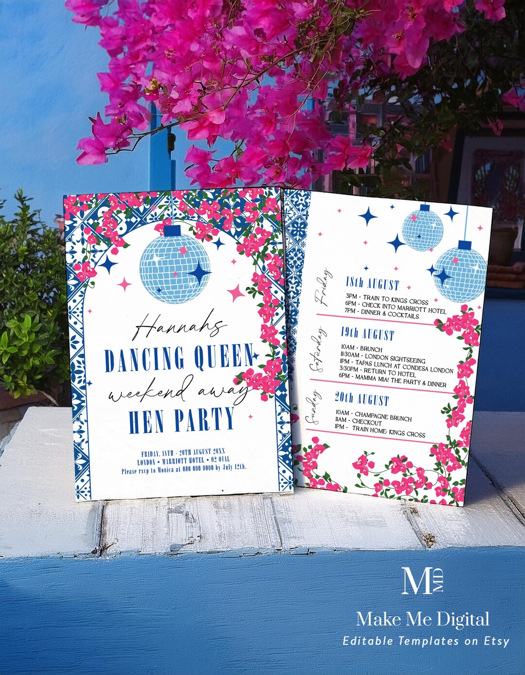 Dancing Queen Hen Party Invitation, Greek Mamma Hen Do Invitation ...