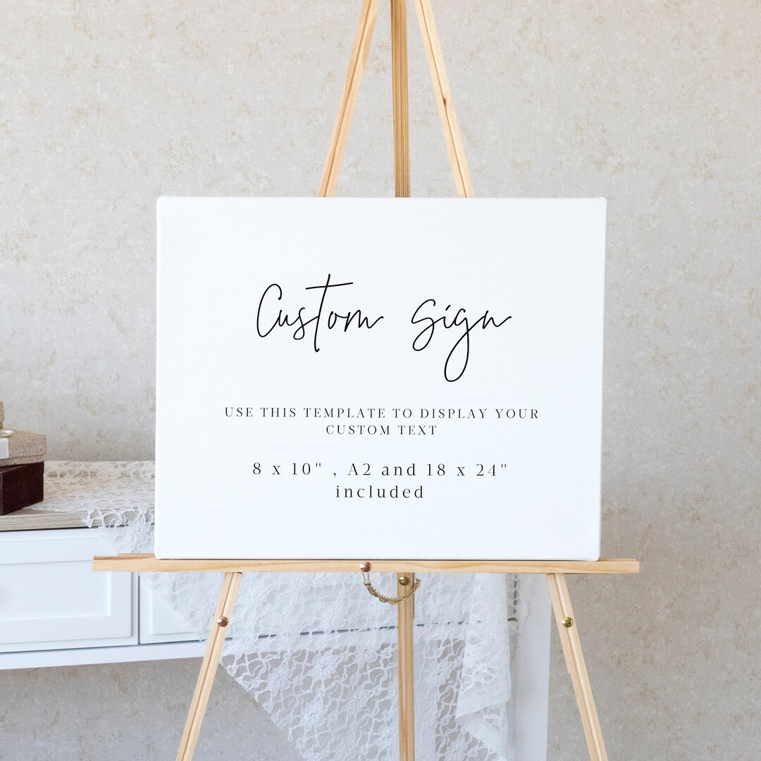 Editable Custom Sign Wedding Sign , Make Your Own Template Sign ...