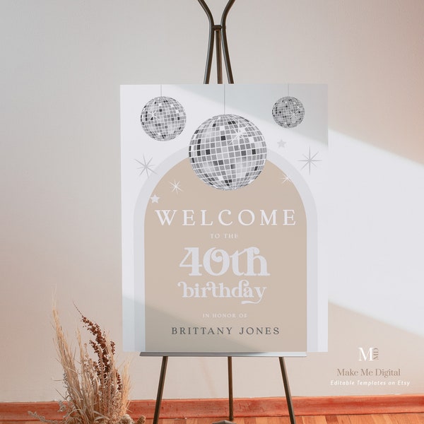 Happy 40th Birthday Welcome Sign - Etsy