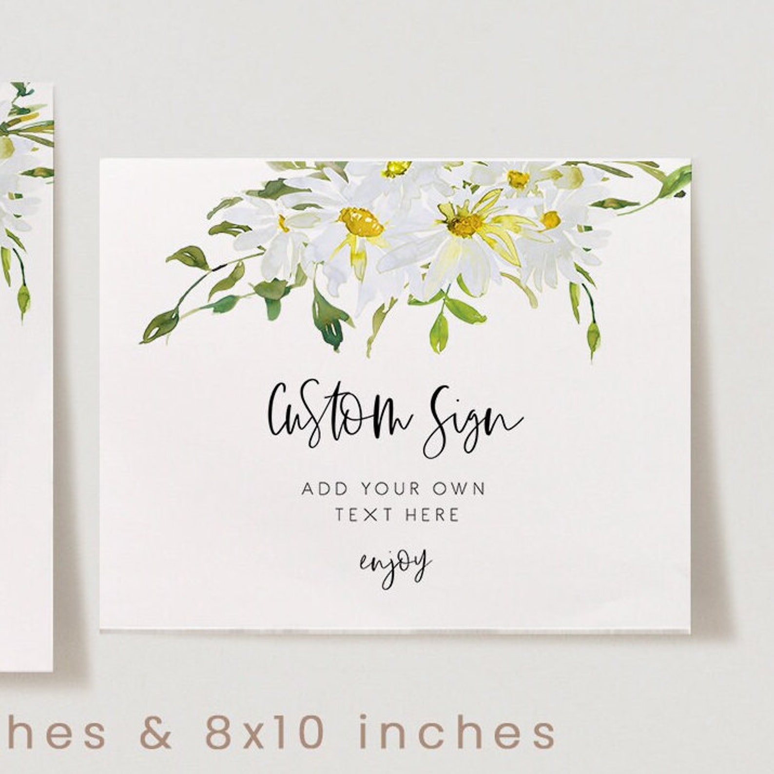 Editable Daisy Medium Custom Wedding Sign ,white Daisy Make Your Own ...