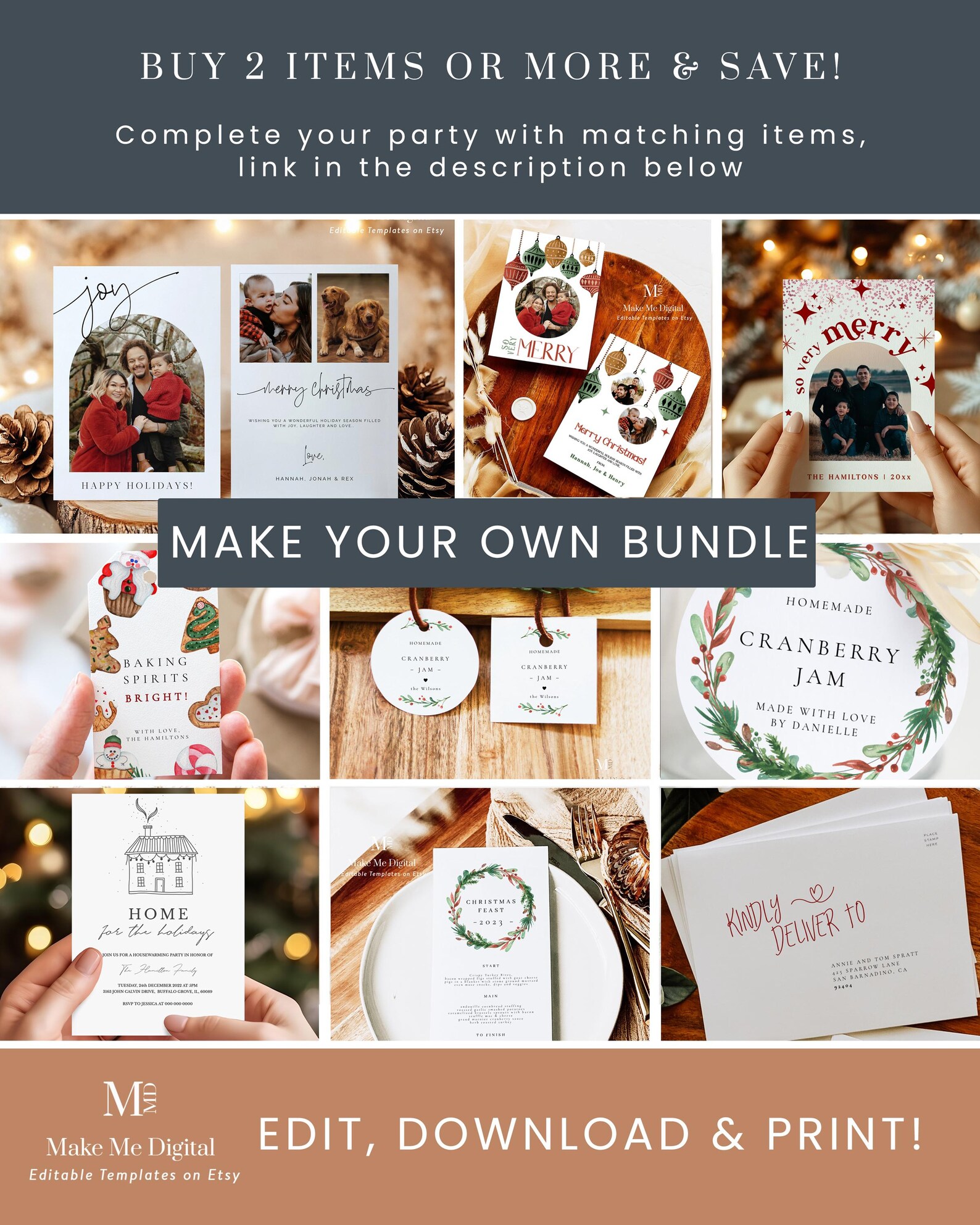 Christmas Homemade Jam Tag, Cranberry Gift Circle Tag, Printable Square ...
