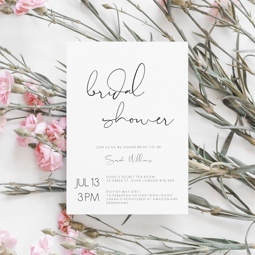Editable Bridal Shower Invitation Template Floral Invitation - Etsy