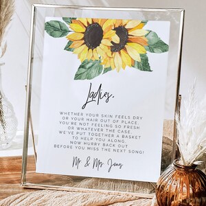 Sunflower Gents & Ladies Bathroom Sign, Rustic Floral Wedding Bathroom ...